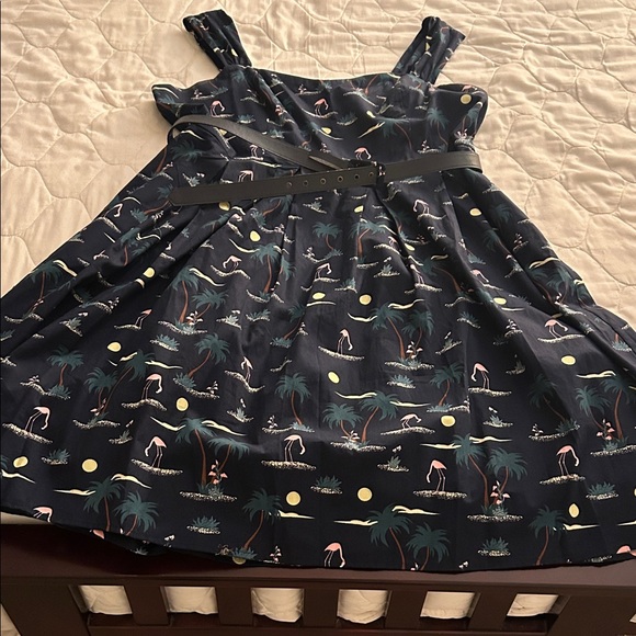 Collectif | Dresses | Collectif Clothing Navy Blue Flamingo Jill Dress ...